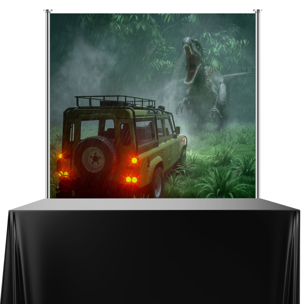 Jurassic Park Jeep backdrop – Inspired Party Backdrops