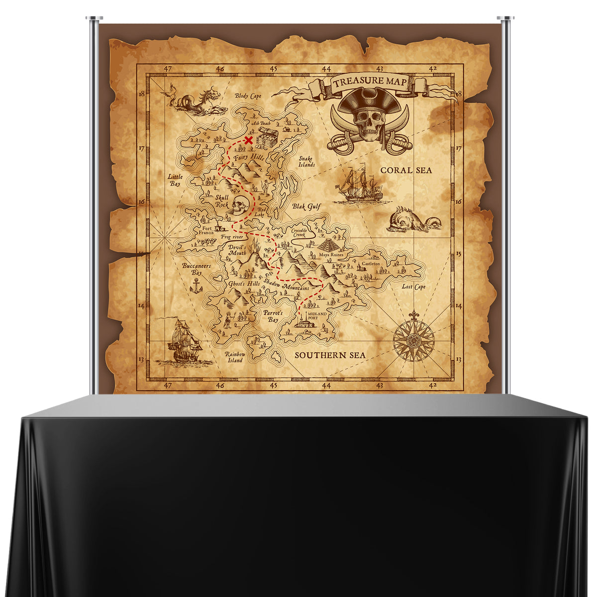 Treasure Map Backdrop – Inspired Party Backdrops